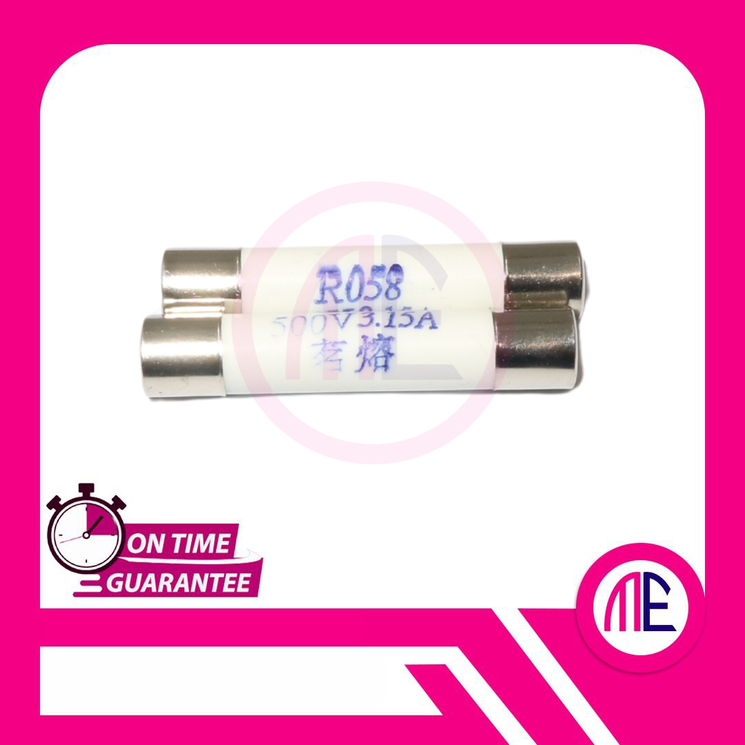 R058 500V 3.15A FUSE CERAMICS (L= 3.1 cm W= 0.6 cm) - Magenta Electronics